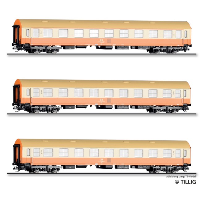 Tillig H0 70063 Reisezugwagenset „Städteexpress“ der DR, TINA'S ...